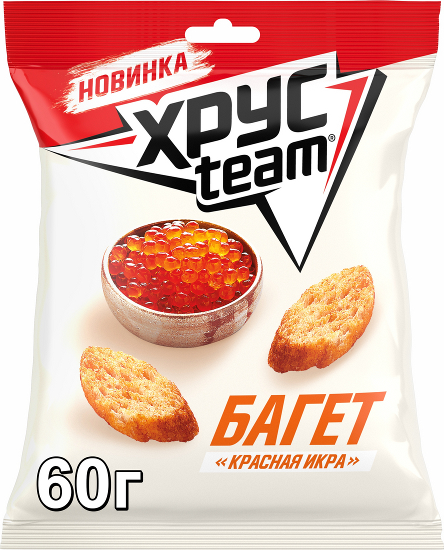 Сухарики Хрусteam Багет Красная икра, 60 г — купить в интернет-магазине ...