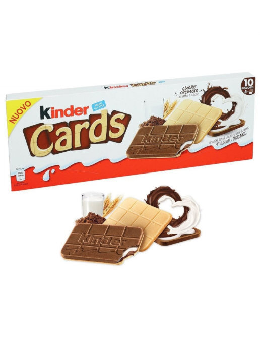 Шоколадно-молочное печенье с какао начинкой Kinder Cards (Киндер Кардс ...