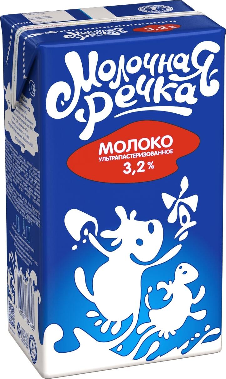Молоко Молочная Речка, 3,2%, 1 кг, 0,973 л — купить в интернет-магазине ...