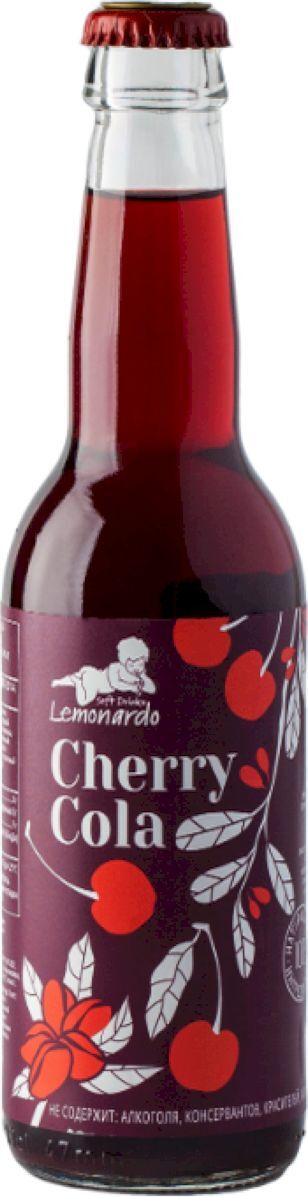 Натуральная вишневая кола без сахара / Lemonardo Cherry Cola, 330 мл ...