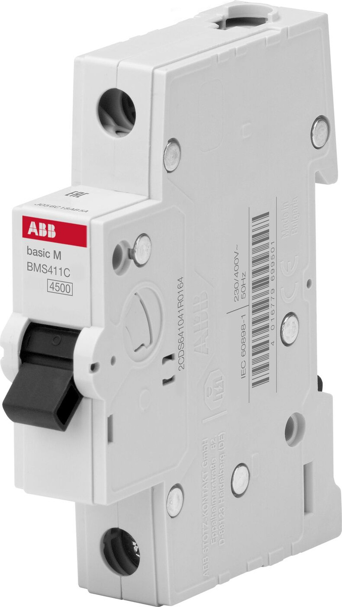 Купить Выключатель автоматический "ABB", 1P, 16A, C, 4,5кА, BMS411C16 по низкой цене в интернет ...