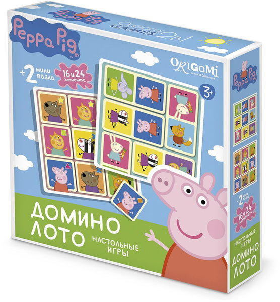 Настольная игра Оригами Свинка Пеппа 2 в 1 Лото и Домино 02641 - купить ...