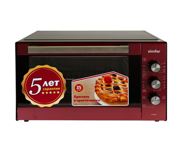 Мини-печь Simfer, красный, 35 л купить по низкой цене с доставкой в интернет-магазине OZON ...