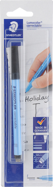 Маркер водный для скетчинга Staedtler Lumocolor 305F-9BK, с ластиком ...