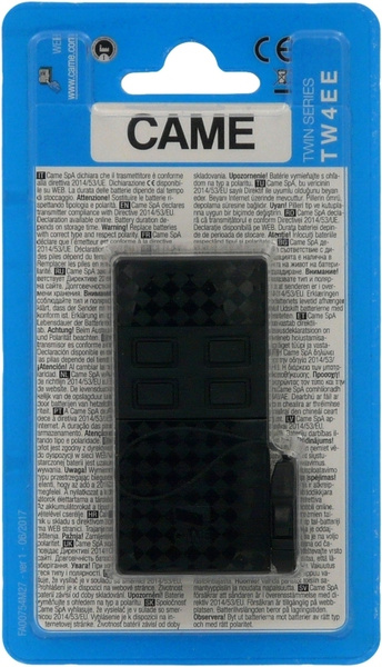 Пульт ДУ CAME TW4EE_001TW4EE - купить по выгодной цене в интернет-магазине OZON (244948487)