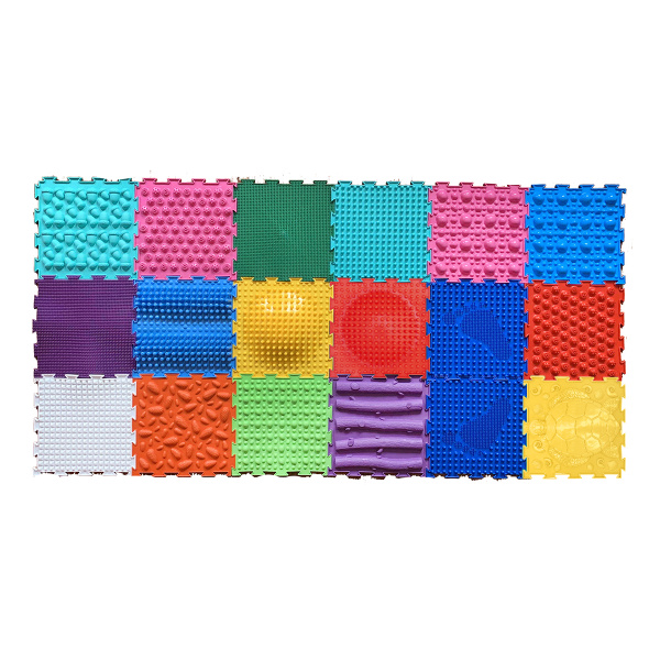 Ортодон игровой массажный развивающий модульный детский коврик-пазл набор Ассорти MIX2, 18 ...