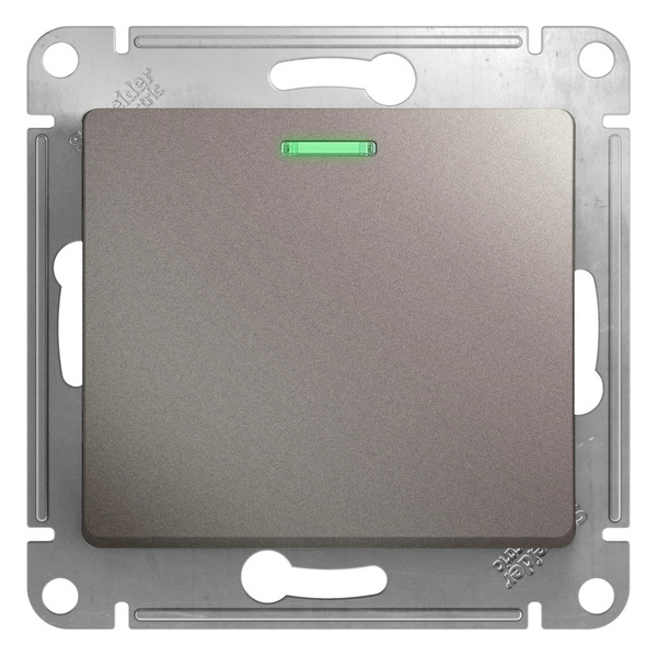 Выключатель Glossa 1шт 10А IP20 одноклавишный с подсветкой Systeme ...