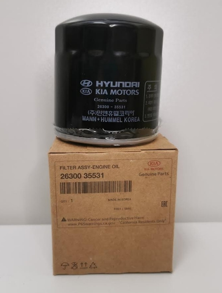 Фильтр масляный Hyundai-KIA Hyundai IX35 2011-2015, Santa Fe 2015-2018 ...