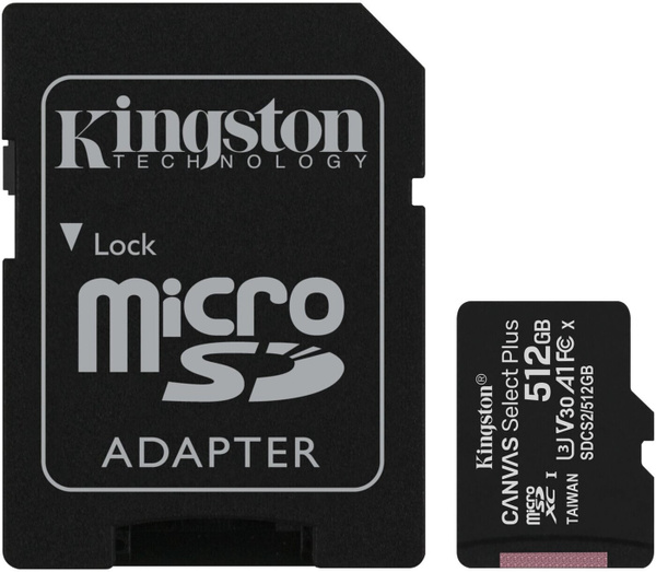 Kingston 512 ГБ Карта памяти SDCS2 (SDCS2/512GB), UHS-I U3, черный ...