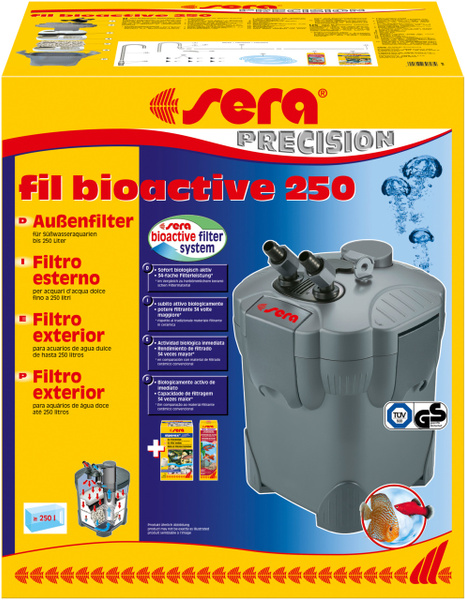Sera fil bioactive 250 Внешний фильтр полностью укомплектован, включая ...