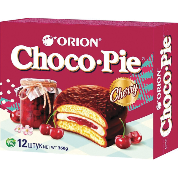 Печенье ORION "Choco Pie Cherry" вишневое 360 г (12 штук х 30 г), О0000013004 - купить с ...