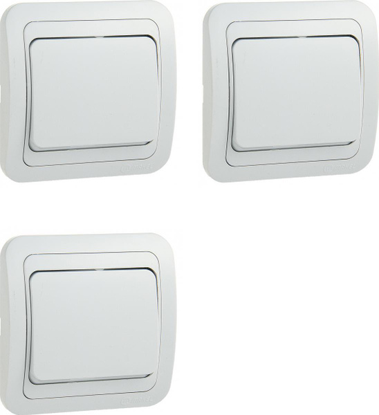 Выключатель Makel Mimoza одноклавишный белый (комплект из 3 шт) - купить с доставкой по выгодным ...