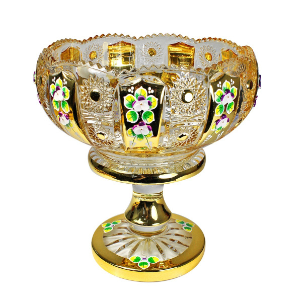 Стеклянная конфетница Богемия на ножке 20 см прозрачный купить с доставкой по выгодным