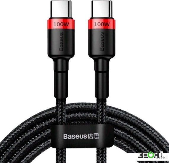 Кабель Baseus Кабель Type C на Type C 100w 5a 2 м красный черный