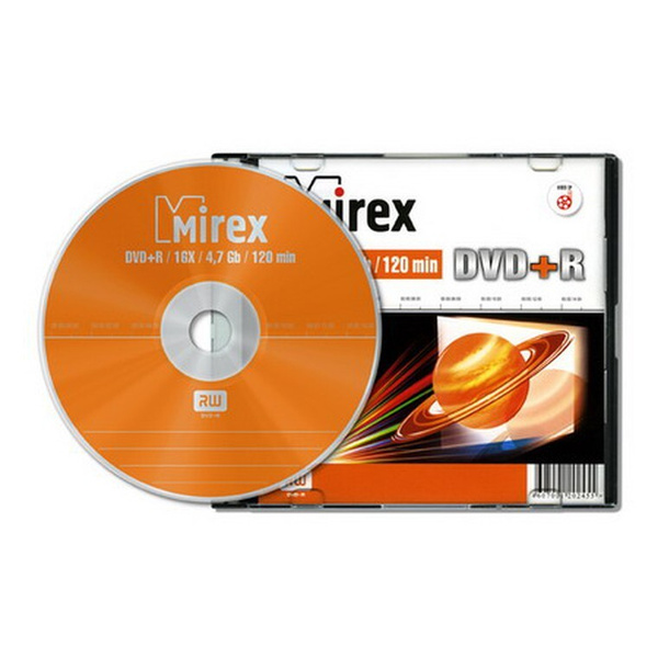 Диск DVD+R Mirex 4,7GB, 16x, SLIM-футляр (UL130013A1S) купить на OZON по низкой цене (1543636777)
