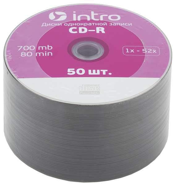 СD - R диски INTRO для записи музыки 50 штук / cd r диск 52x 700MB Bulk ...