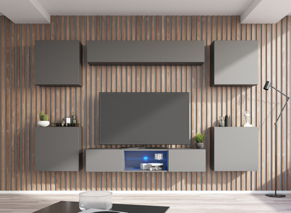Гостиная Point 336050SG, стенка в гостиную НК-Мебель, Серый Графит ...