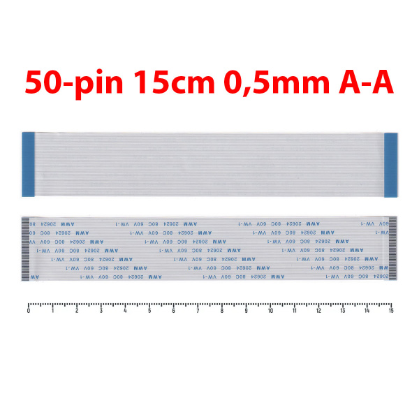 Шлейф FFC FPC 50 pin, 15 см, шаг 0.5 (прямой) купить на OZON по низкой ...
