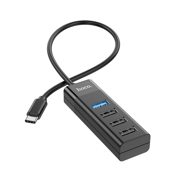 USB HUB, ЮСБ ХАБ, HOCO HB25 c USB на 1 USB 3.0 + 3 USB 2.0, черный ...