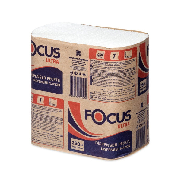 Салфетки бумажные для диспенсера Focus Ultra 5051791, 1-слойные, 18 ...