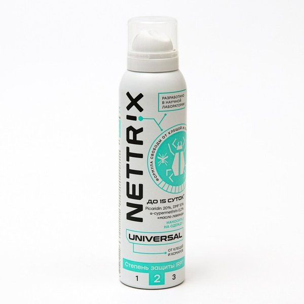 Средство от комаров и клещей "UNIVERSAL" Аэрозоль 150 МЛ (1 24) "NETTRIX" - купить с доставкой ...