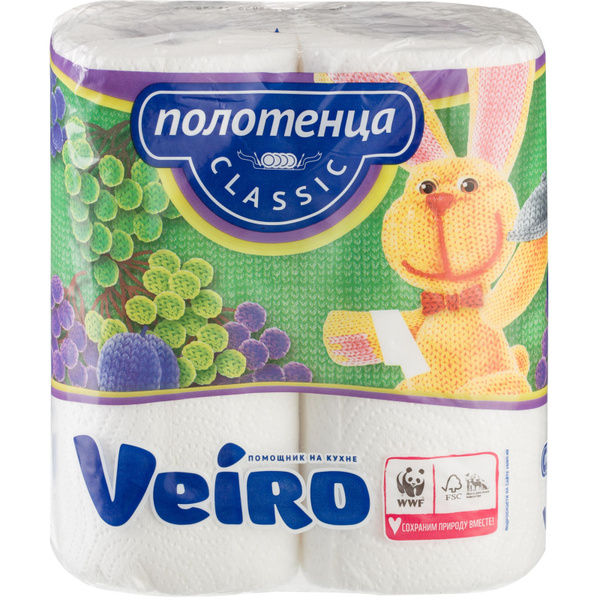 Полотенца бумажные VEIRO Classic 2-сл.,с тиснением,2рул./уп.5п22 ...