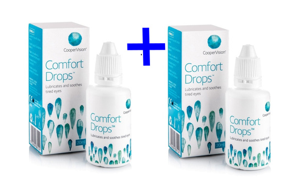 2 флакона CooperVision увлажняющие капли Comfort Drops (комфорт дропс ...