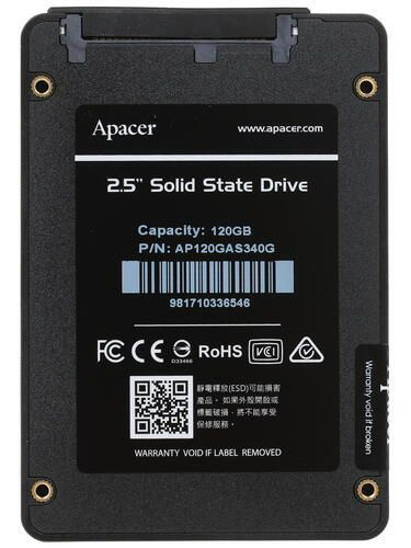 120 ГБ Внутренний SSD-диск Apacer 3D NAND AS340 PANTHER (AP120GAS340G-1 ...