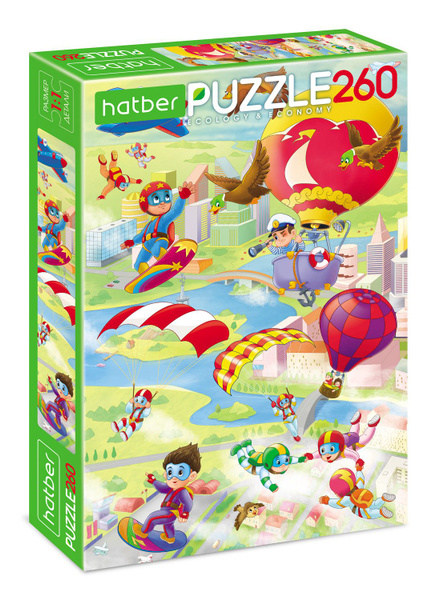 Пазлы Hatber ECO 260 ЭЛЕМЕНТОВ А4ф 220х330мм -Воздушное путешествие- - купить с доставкой по ...
