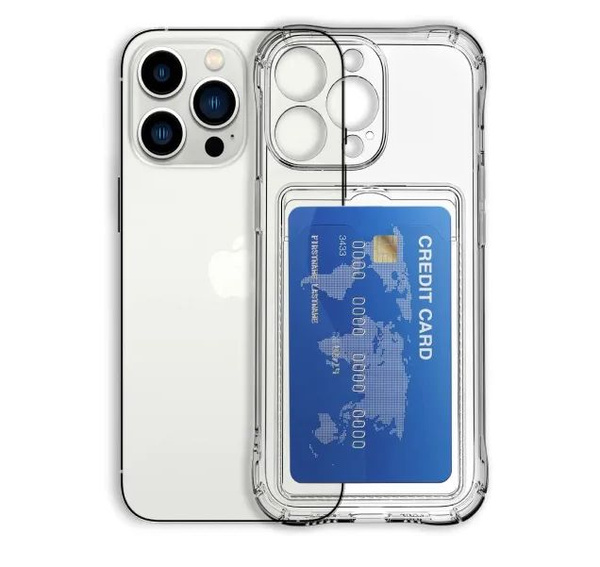 Силиконовый чехол на iPhone 14 PRO с карманом для карт (на айфон 14 про ...