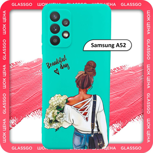 Чехол силиконовый с рисунком девушка с цветами на Samsung A52 / для ...