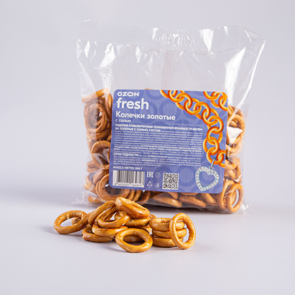 Колечки золотые с солью Ozon fresh, 200 г - купить с доставкой по выгодным ценам в интернет ...