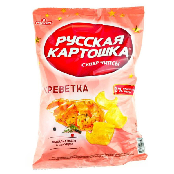 Чипсы картофельные Русская Картошка со вкусом креветки, 80г, 10 шт ...