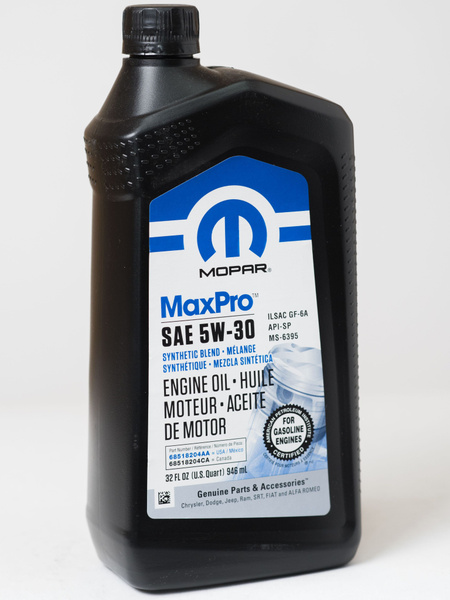 Масло моторное Chrysler (Mopar) maxpro 5W-30 Полусинтетическое 0.946 л ...