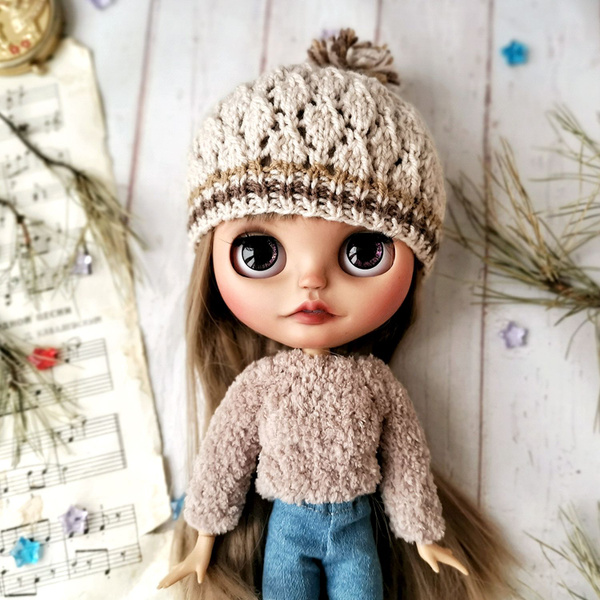 Вязаная мягкая кофта и шапка для куклы Блайз (Blythe) одежда - купить с ...
