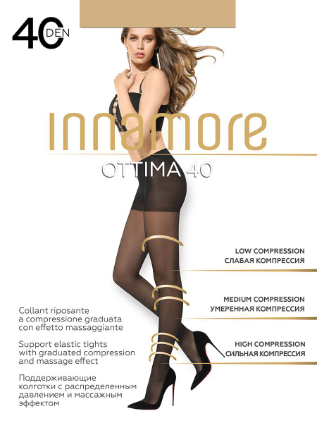 Колготки Женский Innamore, размер 3 светло-бежевый Полиамид, Эластан 40 ден Сербия На любой ...