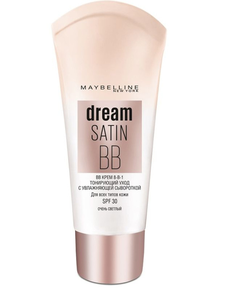 Maybelline New York BB-крем для лица Dream Satin, 01 Очень светлый, 8-в ...