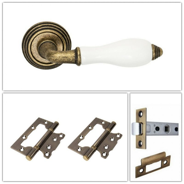 Комплект дверных ручек Adden Bau PORCELLANA_V214_AGED_BRONZE_L6-45 ...