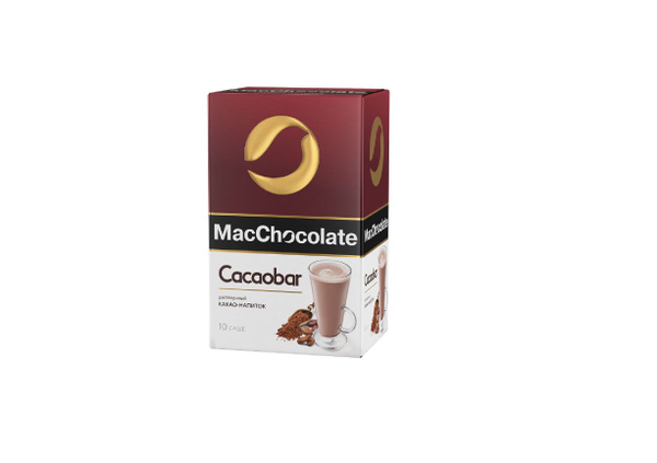 MacChocolate Растворимый напиток "Cacaobar", 20г х 10пак - купить с доставкой по выгодным ценам ...