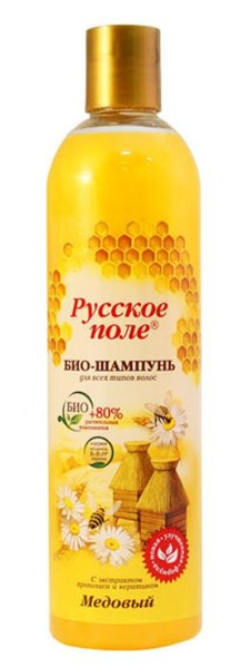 РУССКОЕ ПОЛЕ Био-шампунь Медовый, для всех типов волос с экстрактом ...