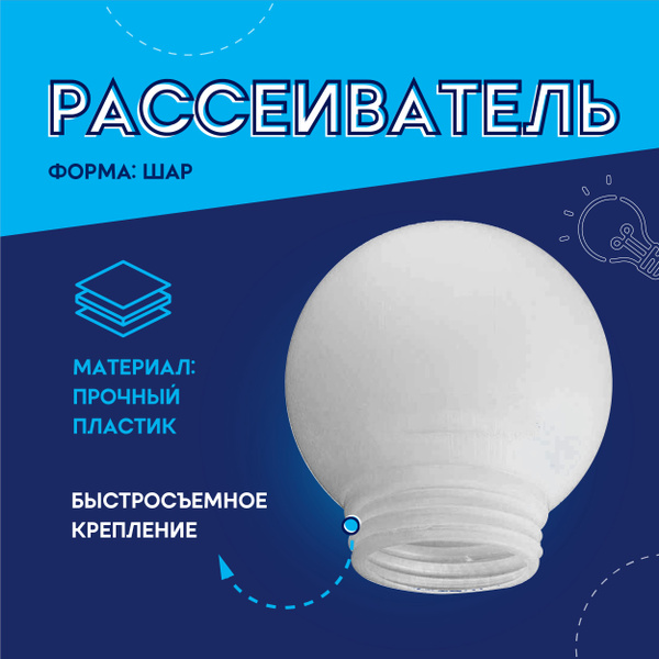 Рассеиватель шар пластиковый для светильников НСП (НББ), диаметр 150мм ...