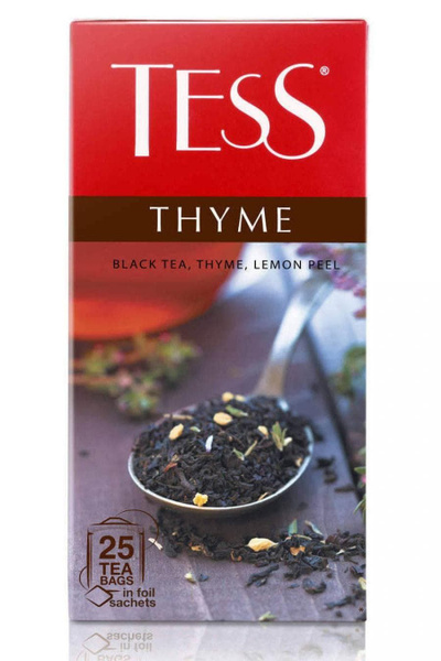 Tess Чай черный Thyme с чабрецом 25 пакетиков по 1 5 г купить с