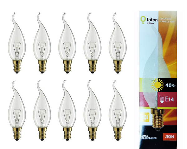 Накаливания Лампочка Foton Lighting E14 Свеча на ветру 2700 К - купить ...