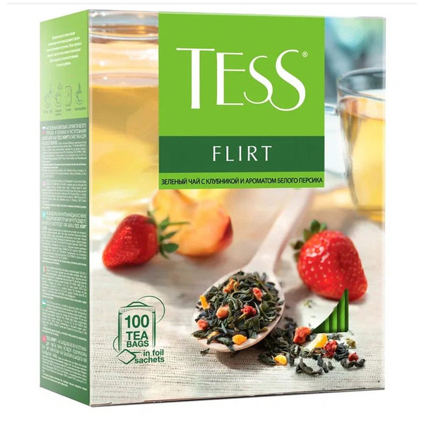 Чай Tess Flirt зеленый 100 фольг пакетиков по 1 5г купить с