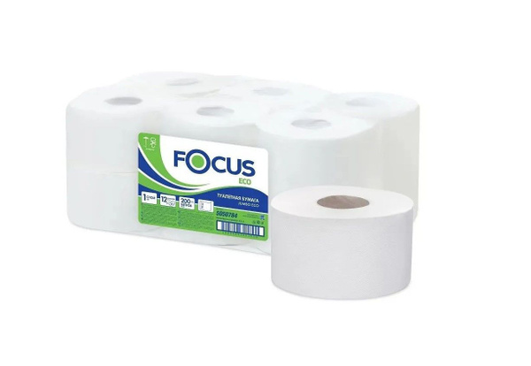 Туалетная бумага Focus Eco Jumbo 5050784 однослойная, 1 упаковка - 12 ...