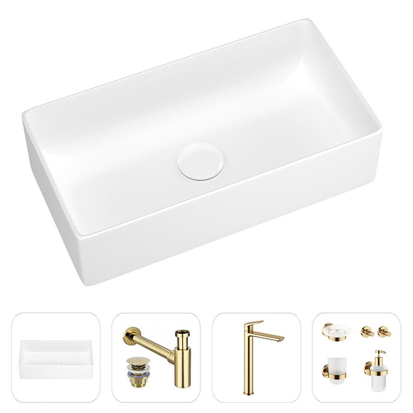 Раковина Helmken Helmken43336000_liex47 см, белый, золотой купить по доступной цене с доставкой ...