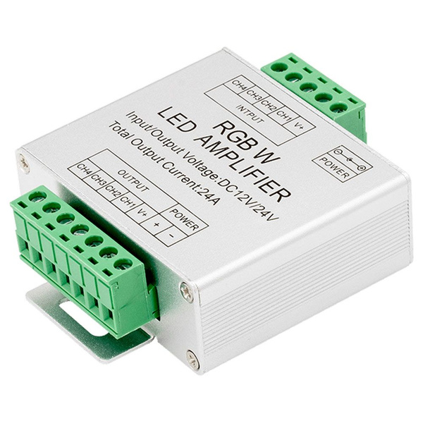 Усилитель SWG "AMP-RGBW-24A" для RGB+W контроллеров, 24А, 12-24В - купить с доставкой по ...