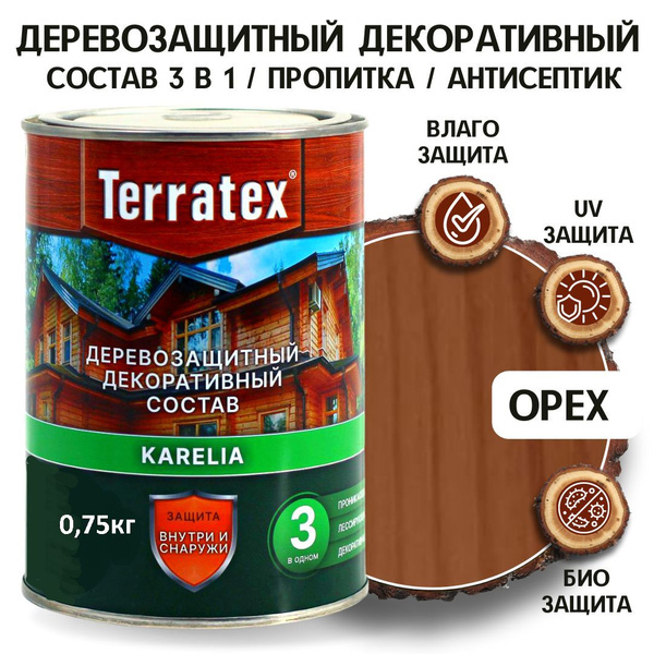 Антисептик лессирующий декоративный для дерева Terratex на алкидной ...