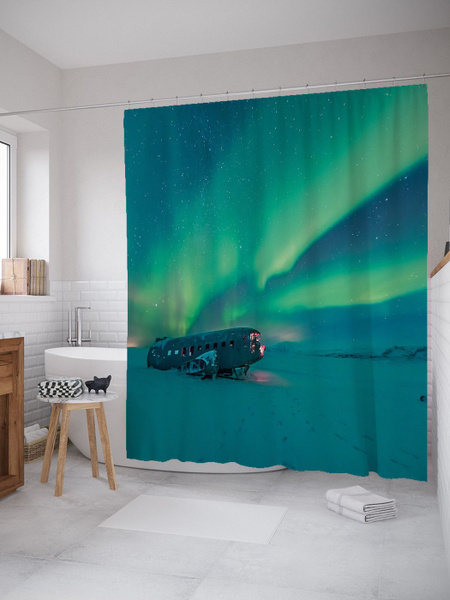 Штора для ванной 200x180 см JoyArty ширма плотные ширина 180 высота 200 ...