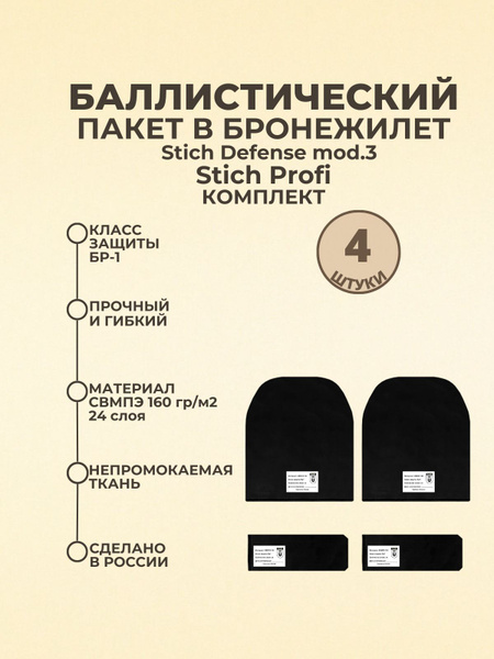 Баллистические пакеты Бр1 для бронежилета Stich Defense Stich Profi ...